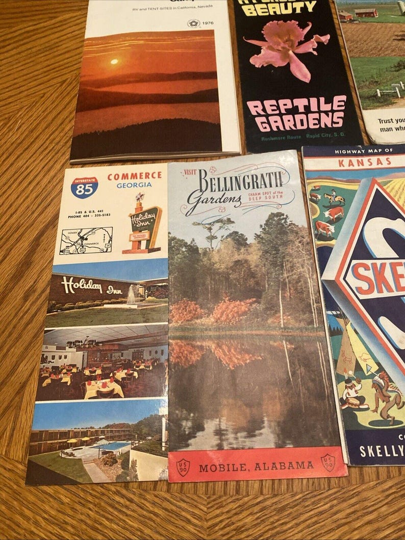 Vintage Travel Brochure Map Ephemera Pamphlets Kansas Lookout Mountain ...