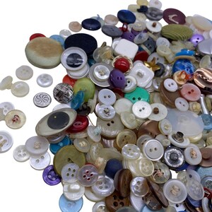 Vintage Button Lot Buttons Collection Colorful Plastic Metal Estate ...