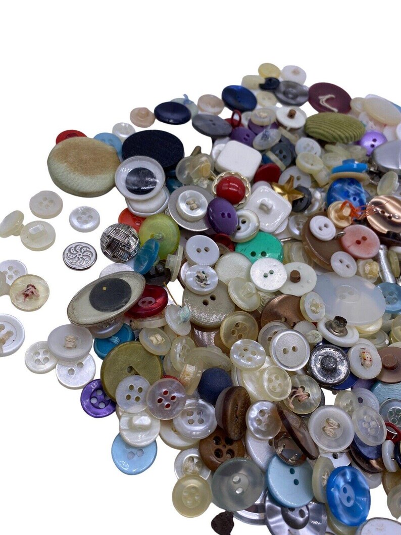 Vintage Button Lot Buttons Collection Colorful Plastic Metal Estate ...
