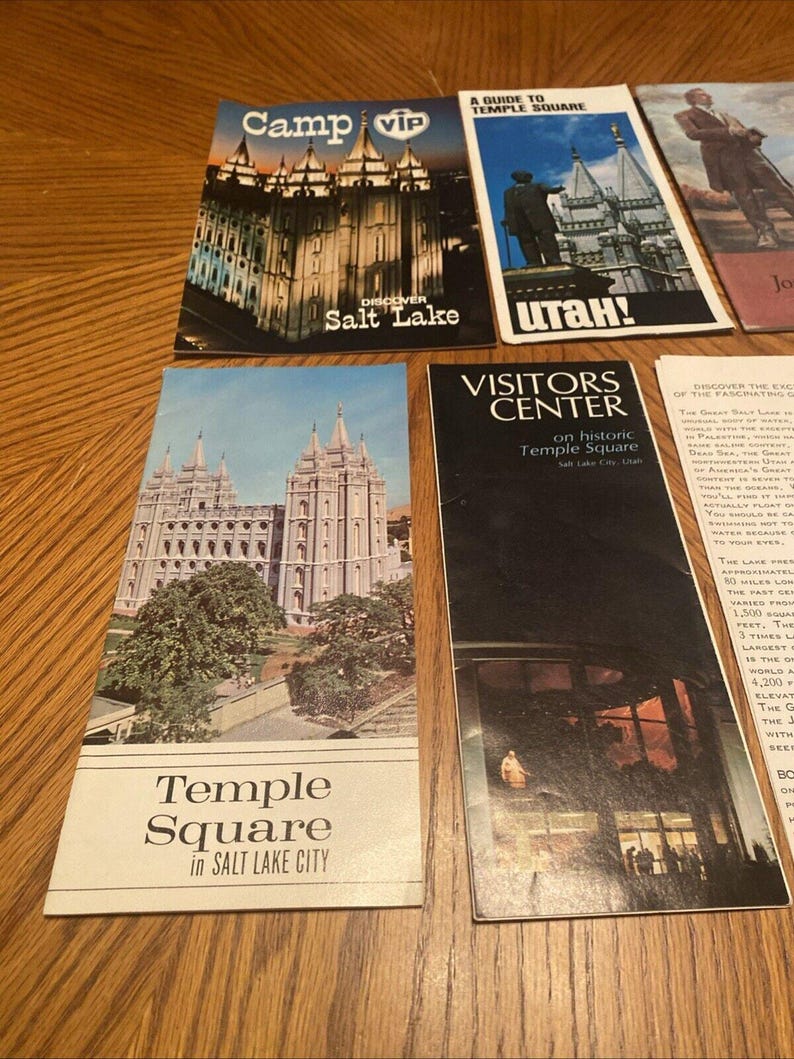 Utah Travel Maps Brochure Pamphlets Temple Square Joseph Smith 1970s ...