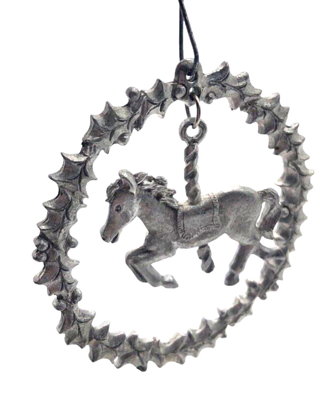 Seagull Pewter Carousel Horse Christmas Ornament '87 1987 80s Vintage ...