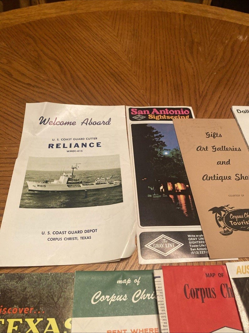 Texas Travel Brochure Map Pamphlet Set Lot 15 Pcs Vintage 1960s 1970s ...