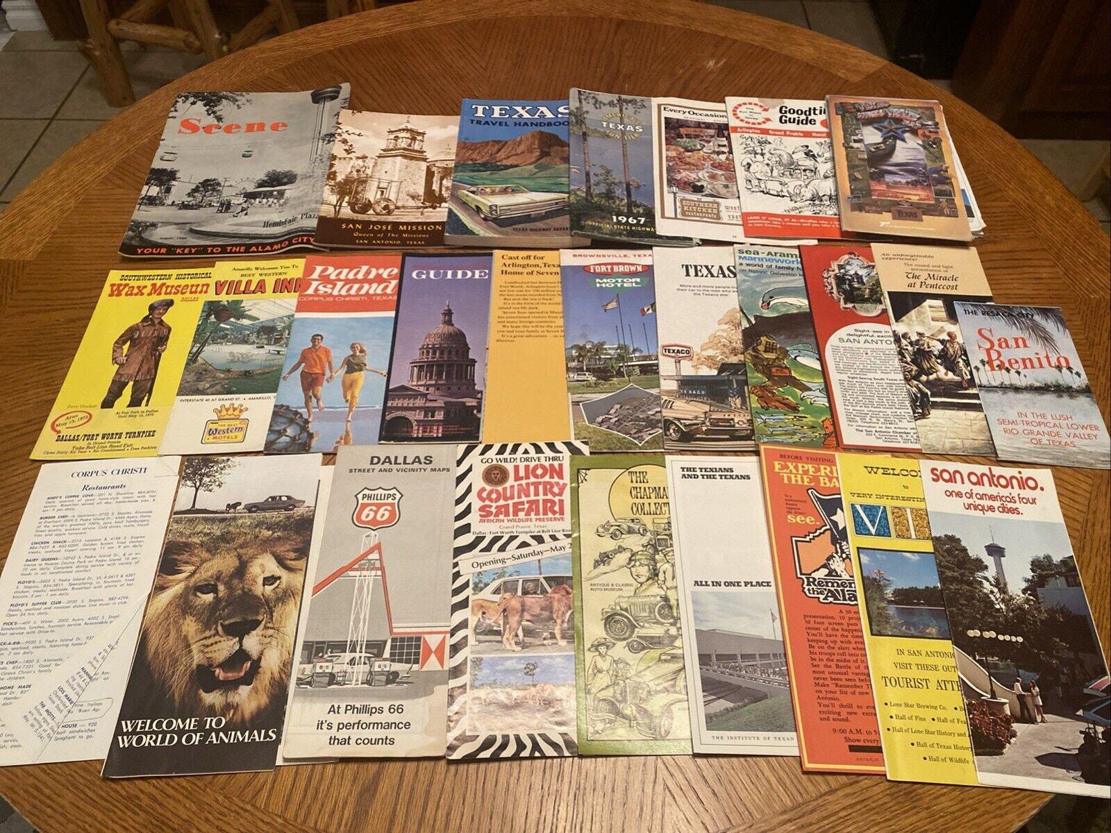 Texas Travel Map Brochure Pamphlets Guide Booklets Vintage 1960s 1970s ...