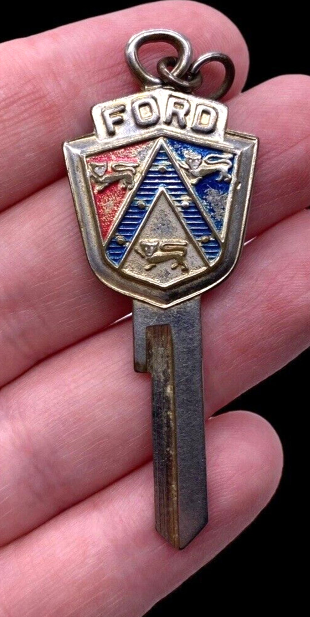 Vintage Ford Key Red Blue Oklahoma Farmers Union Raised Emblem Rare ...