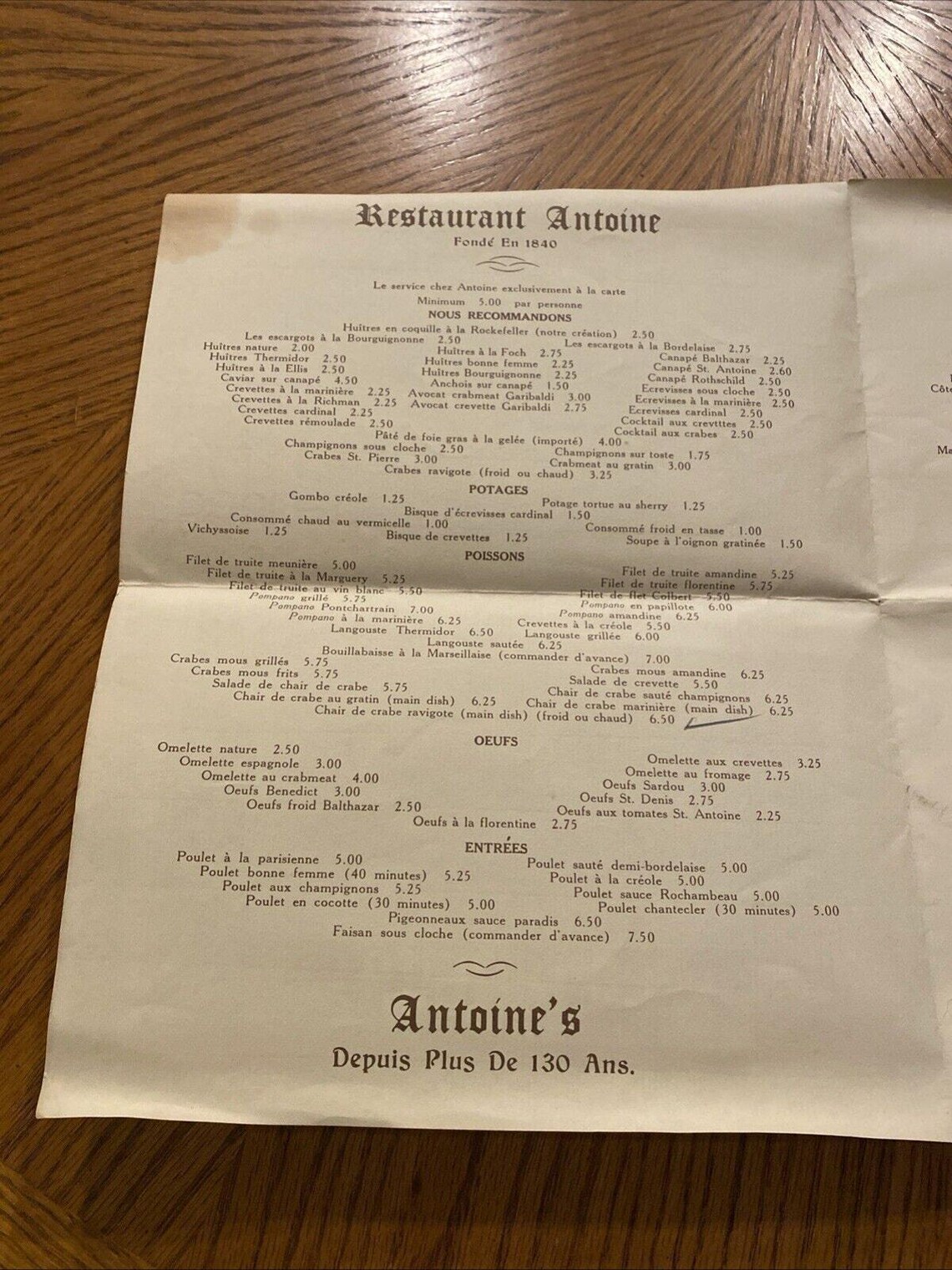 New Orleans Louisiana Vintage Menu Frameable Art Ephemera Restaurant ...