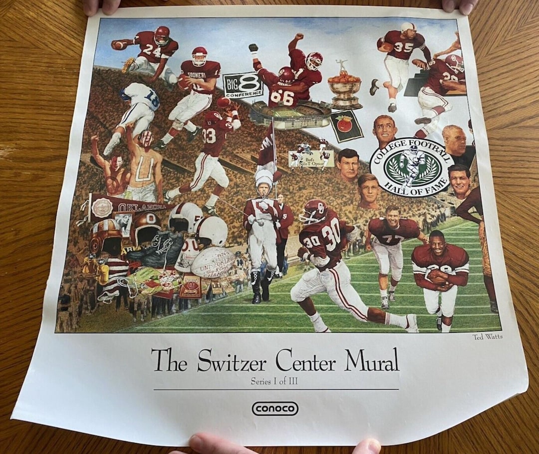 OU Barry Switzer Center Mural Poster Set #1-3 Oklahoma Sooners Conoco ...