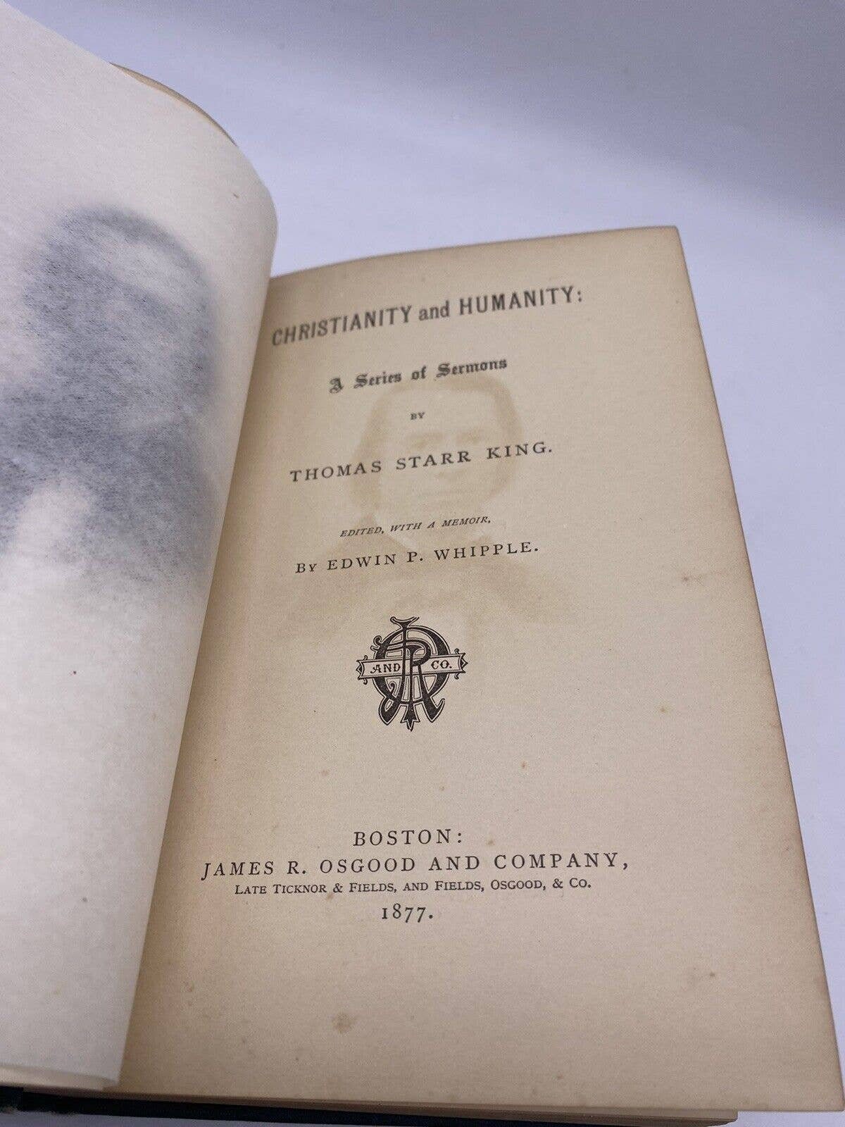 Antique Book 1877 Thomas Starr King Edwin Whipple Sermons Abolotionist ...