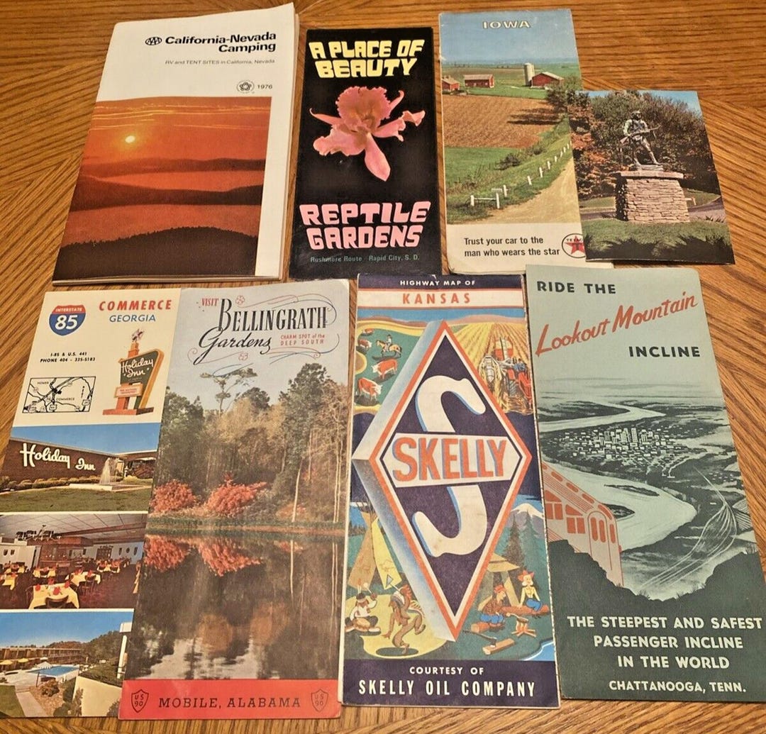 Vintage Travel Brochure Map Ephemera Pamphlets Kansas Lookout Mountain ...