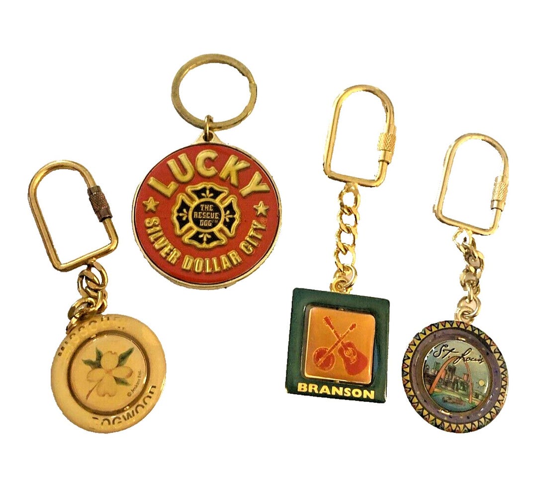 Missouri Keychain Set Lot 4 State Silver Dollar City Branson St Louis ...