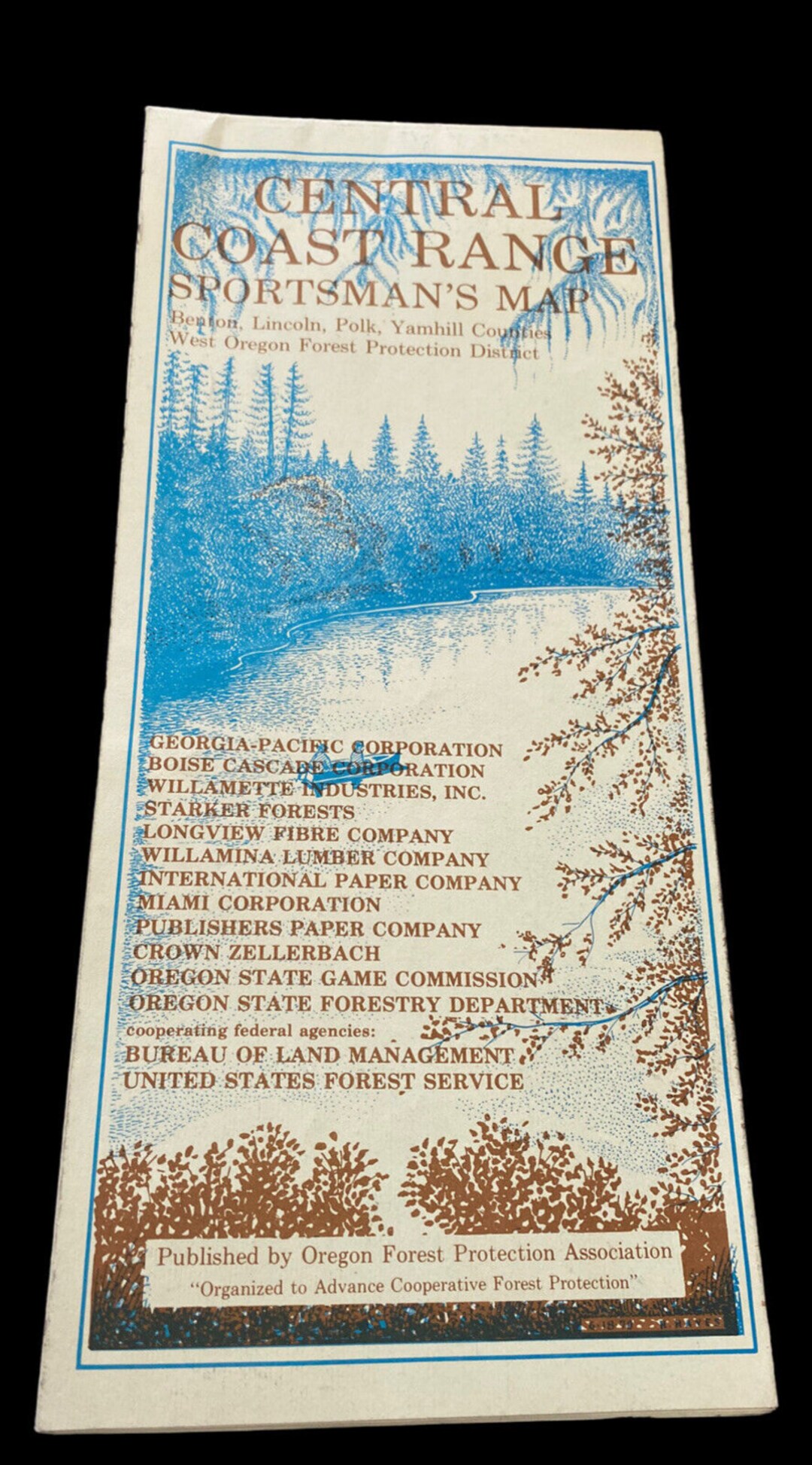 Central Coast Range Sportsman's Map Fishing West Oregon Benton Lincoln ...