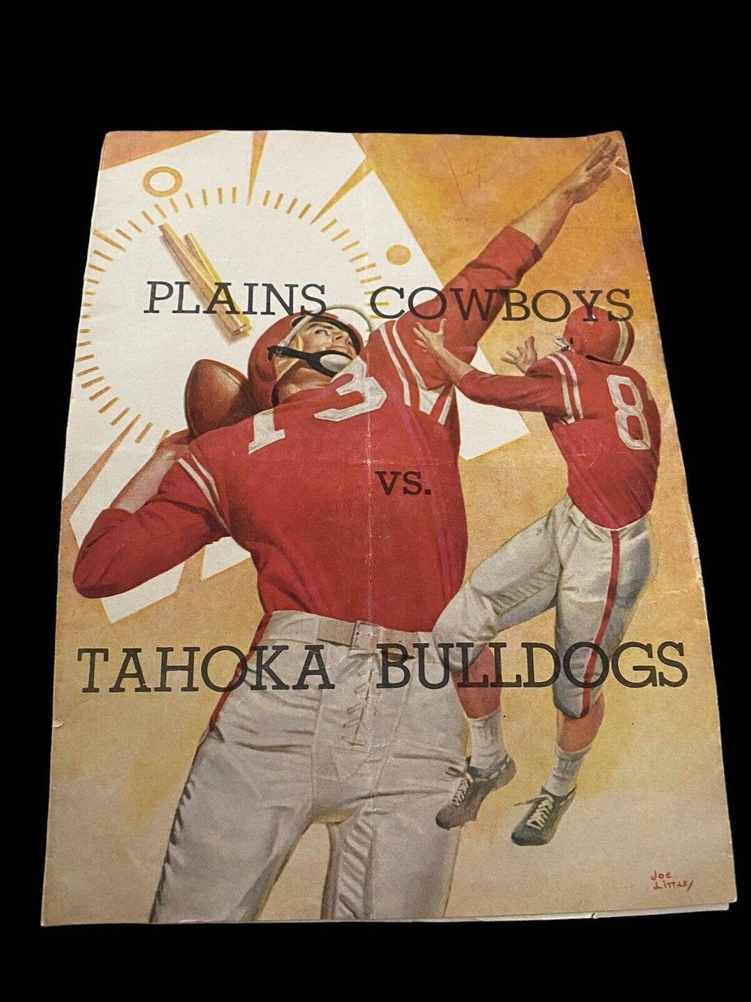 Plains Cowboys Tahoka Bulldogs Football Program Texas 1960s Vtg Joe ...
