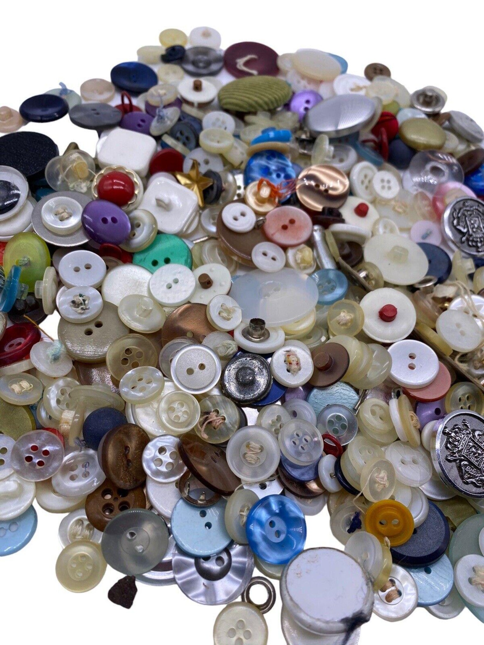 Vintage Button Lot Buttons Collection Colorful Plastic Metal Estate ...