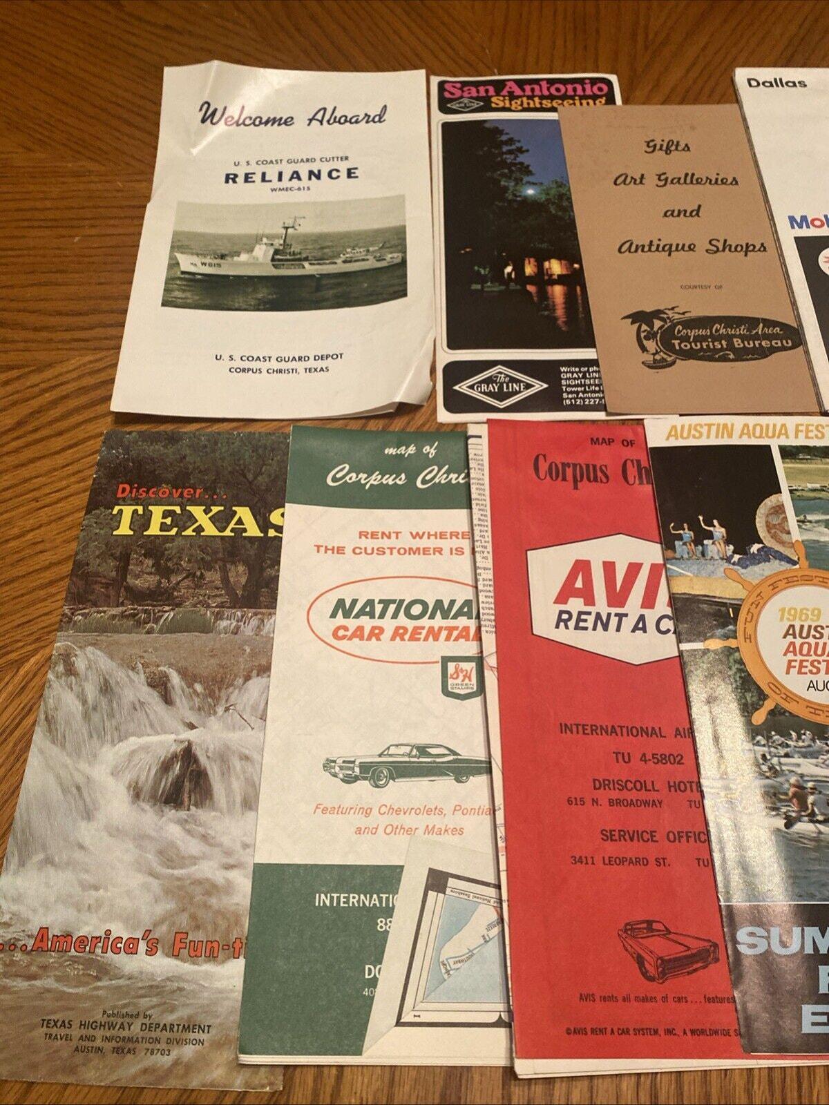 Texas Travel Brochure Map Pamphlet Set Lot 15 Pcs Vintage 1960s 1970s ...