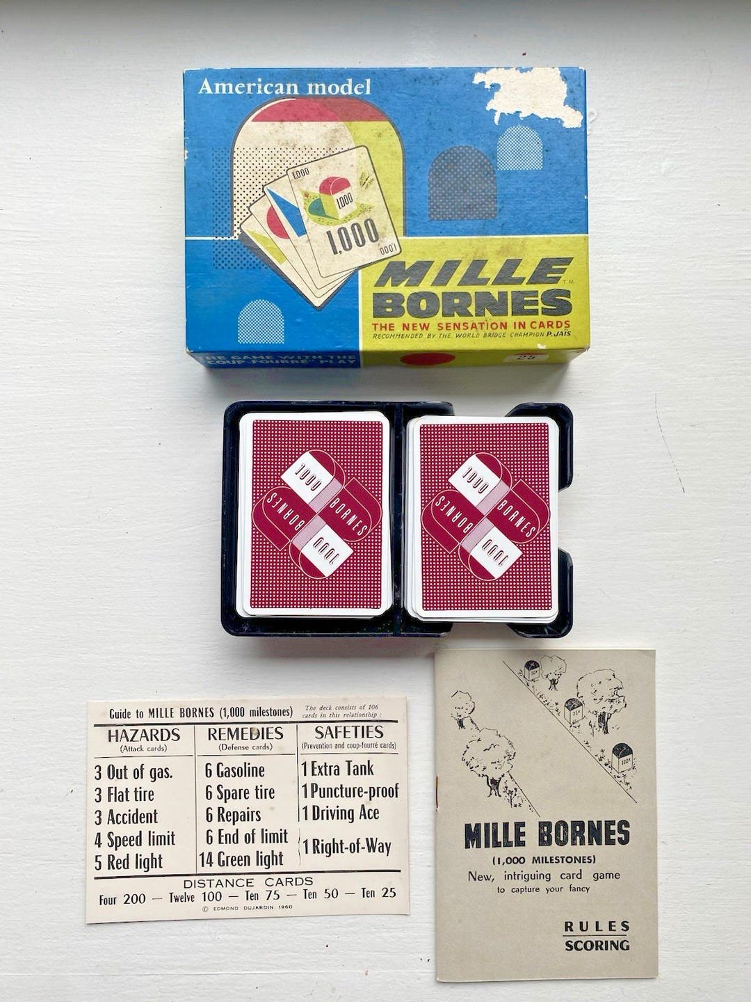 Mille Bornes Card Game Vintage 1960 Rules Cards & More Complete - Etsy