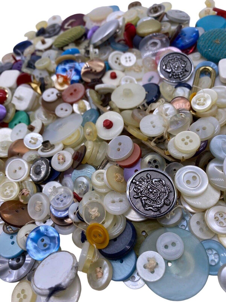 Vintage Button Lot Buttons Collection Colorful Plastic Metal Estate ...
