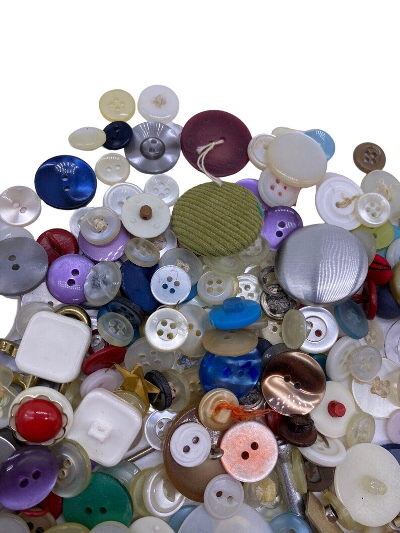 Vintage Button Lot Buttons Collection Colorful Plastic Metal Estate ...