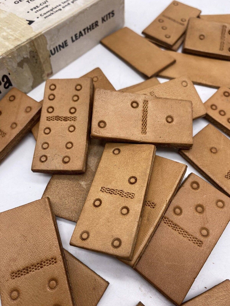 U-DO-IT Tandycraft Genuine Leather Domino Kit Original Box and ...