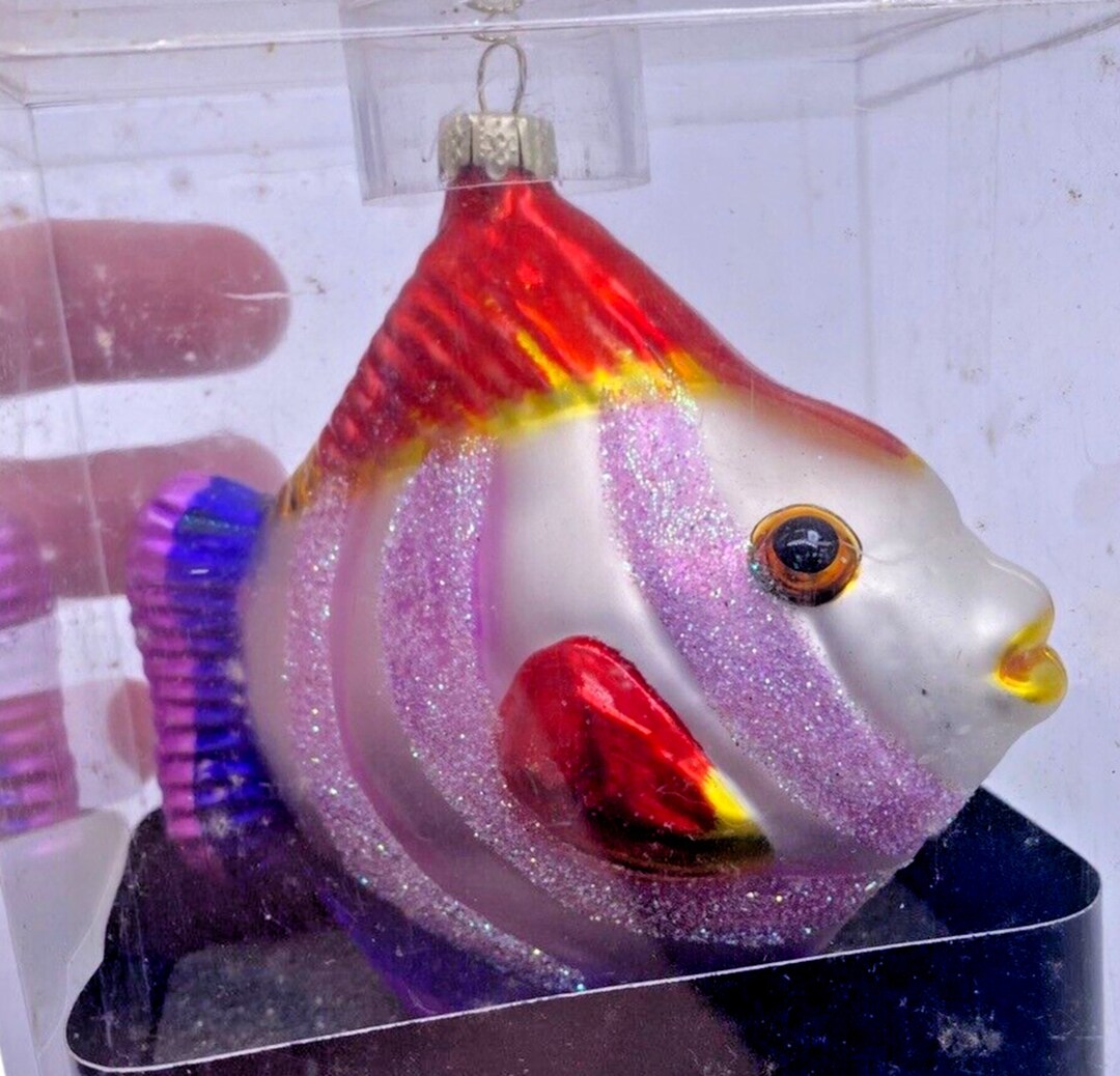 Fish Christmas Ornament NEW Bethlehem Mercury Glass GKI Rainbow ...