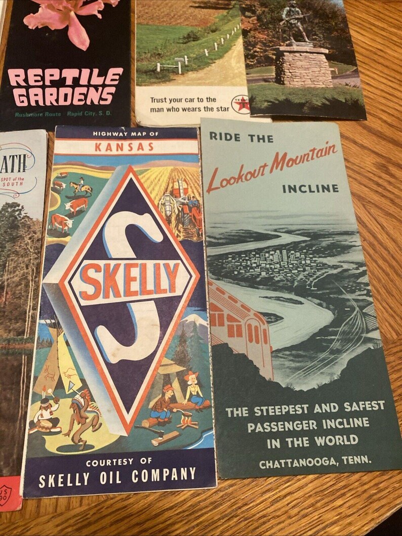 Vintage Travel Brochure Map Ephemera Pamphlets Kansas Lookout Mountain ...