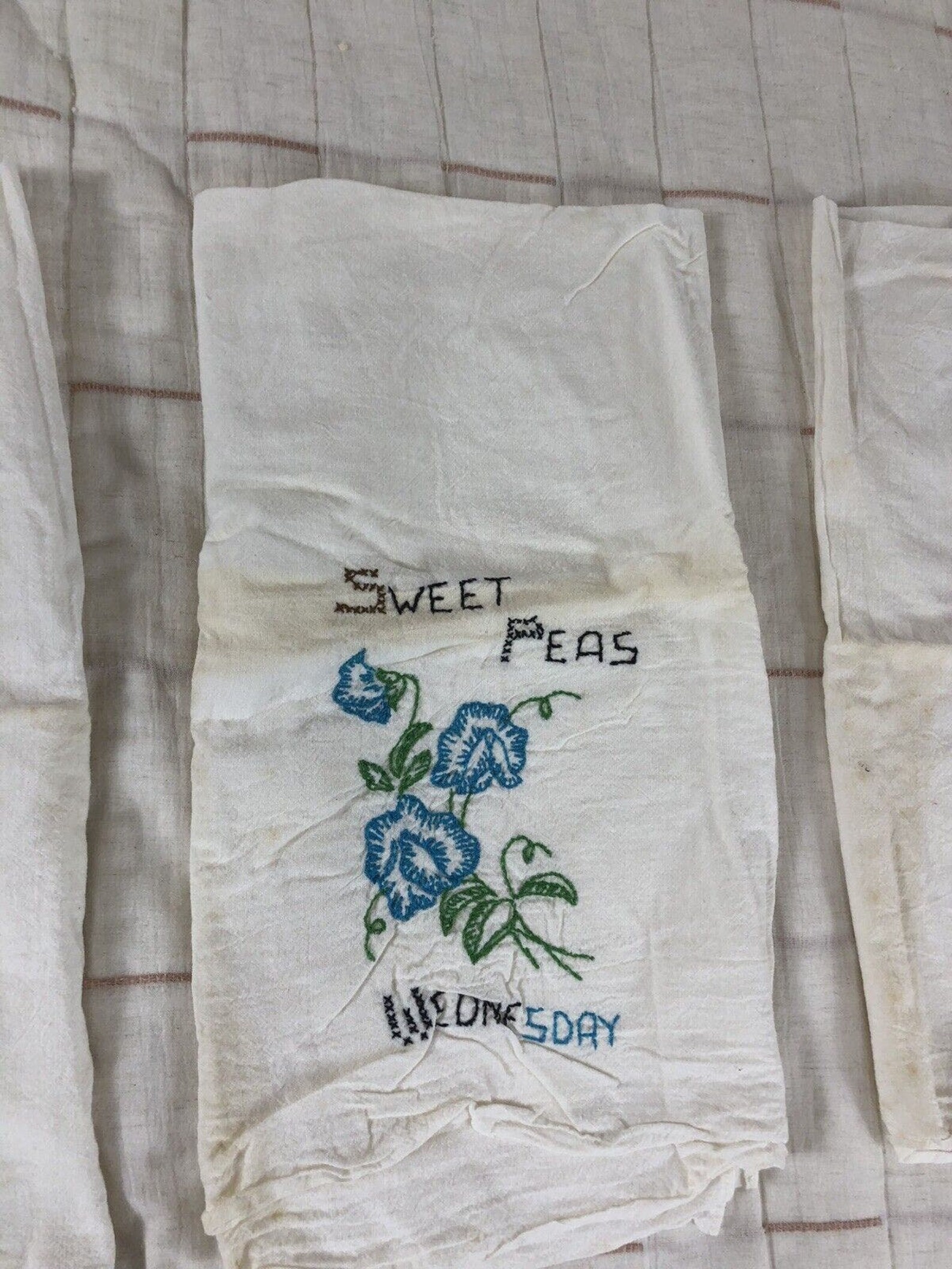 Vintage Days of the Week Tea Towels Set Lot 8 Shop & Church Day ...