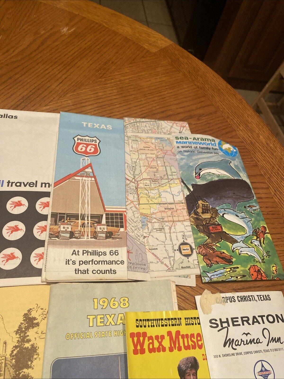 Texas Travel Brochure Map Pamphlet Set Lot 15 Pcs Vintage 1960s 1970s ...