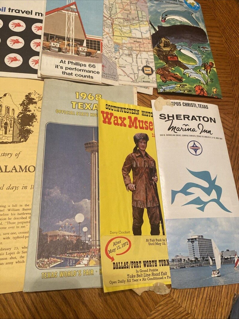 Texas Travel Brochure Map Pamphlet Set Lot 15 Pcs Vintage 1960s 1970s ...