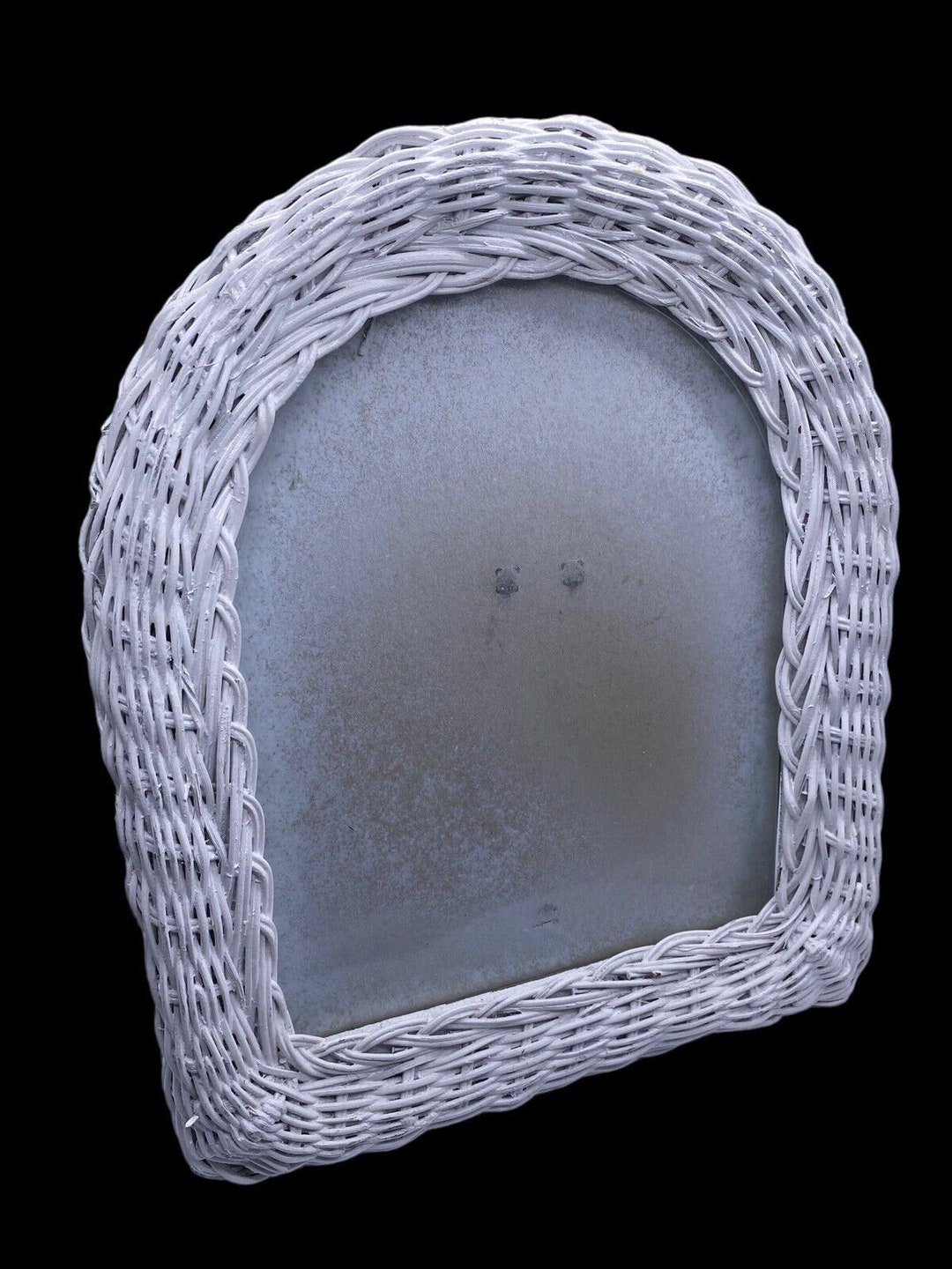 White Wicker Picture Photo Frame Holds 8x10 Woven VTG Cottagecore ...