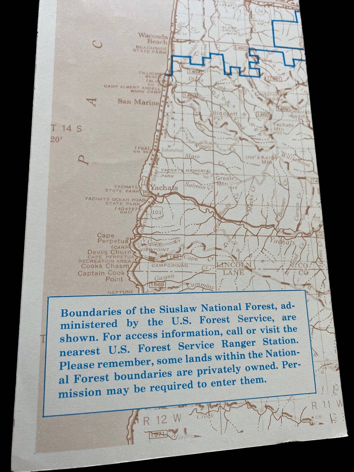 Central Coast Range Sportsman's Map Fishing West Oregon Benton Lincoln ...