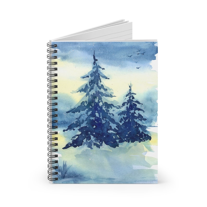 Winter Wonderland Notebook | Watercolor Design Art Spiral Notebook ...