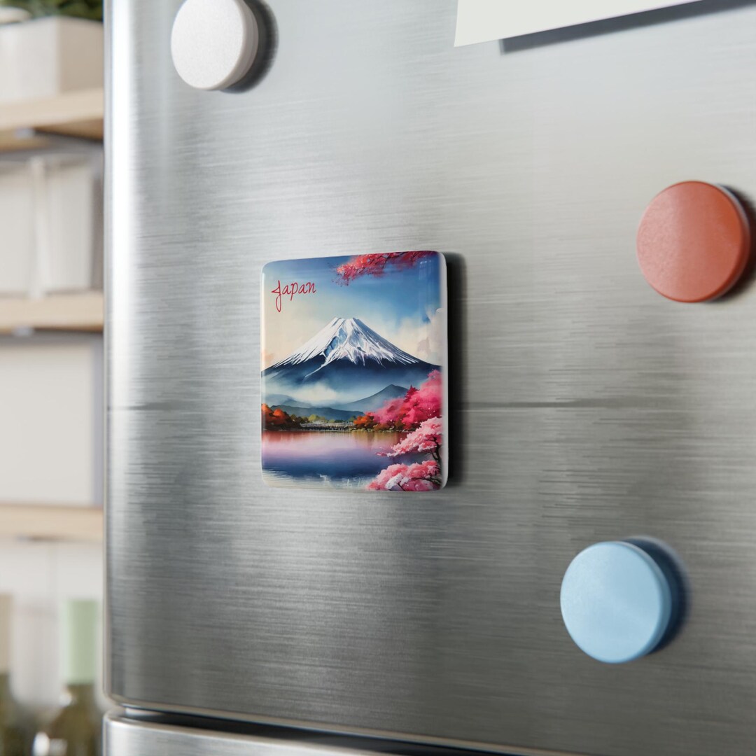 Mount Fuji Porcelain Magnet | Watercolor Based Art | Japan Magnets ...