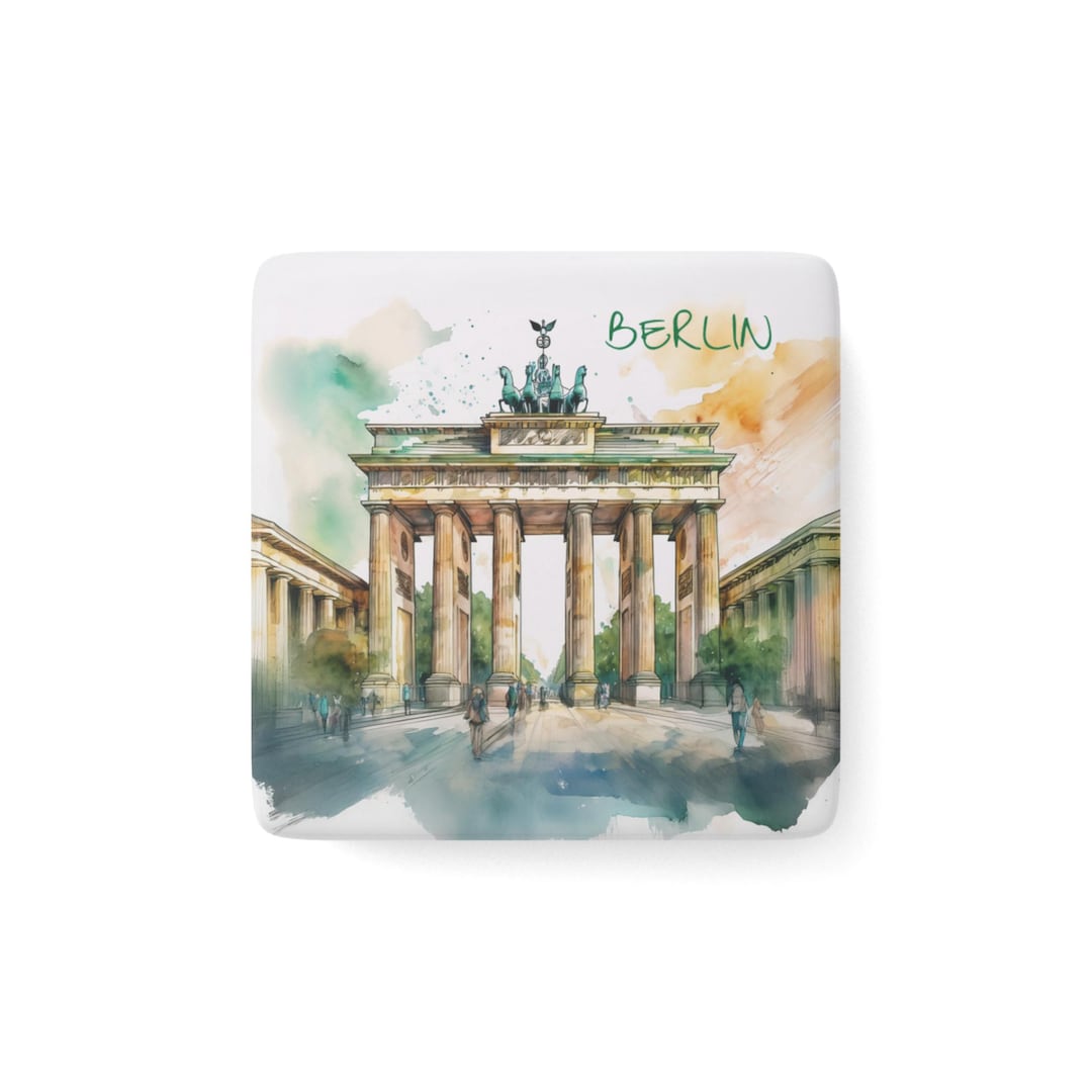 Berlin Porcelain Magnet | Watercolor Based Art | Germany Magnets ...