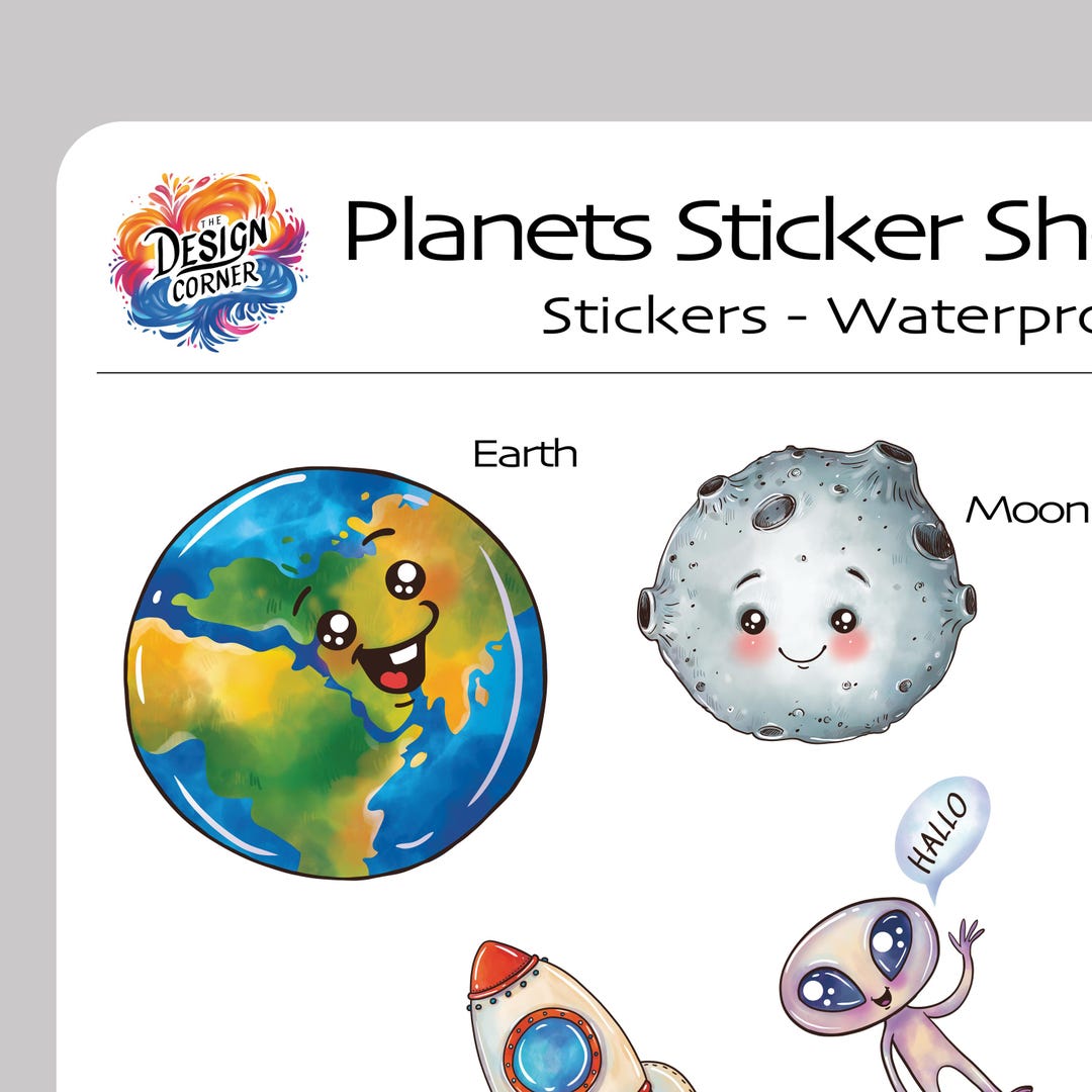 16 Planets Stickers | Sticker Sheet (x1), Astro Stickers, Children ...