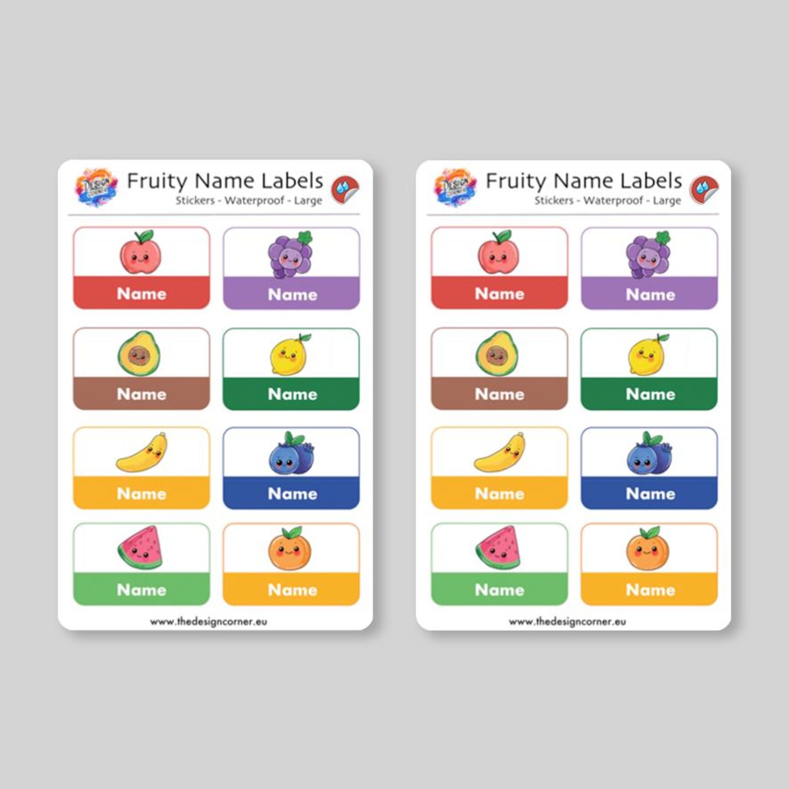Fruity Name Labels (large Size) | Name Labels | Stickers Set | Handmade ...