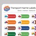 Transport Name Labels (small & Medium Size Combo) | Name Labels ...