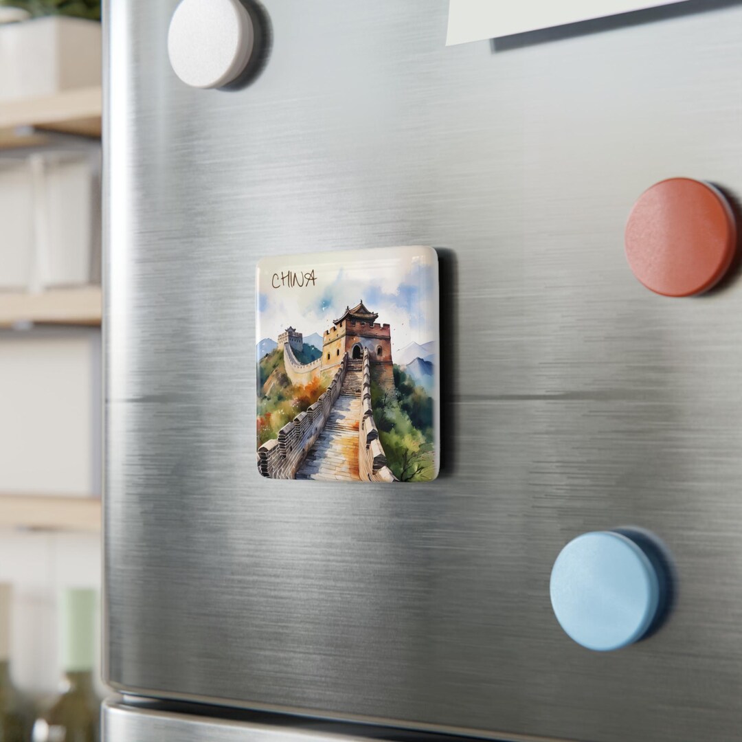 The Great Wall of China Porcelain Magnet | Watercolor Based Art | China ...