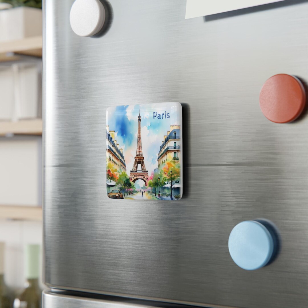Paris Eiffel Tower Porcelain Magnet | Watercolor Based Art | France ...