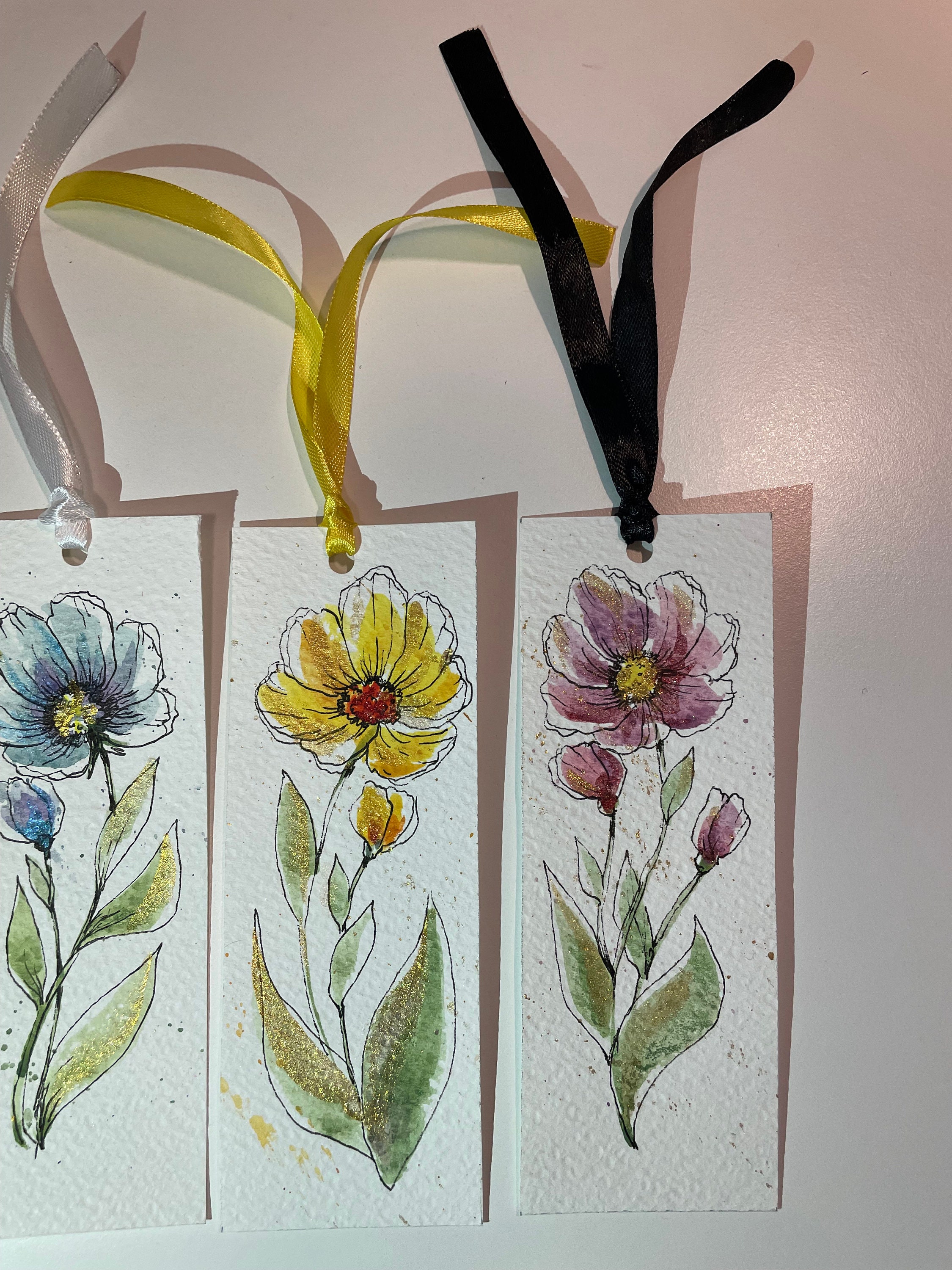 Handmade Bookmark Watercolor Flowers Bookmark Colorful Handmade Gift ...
