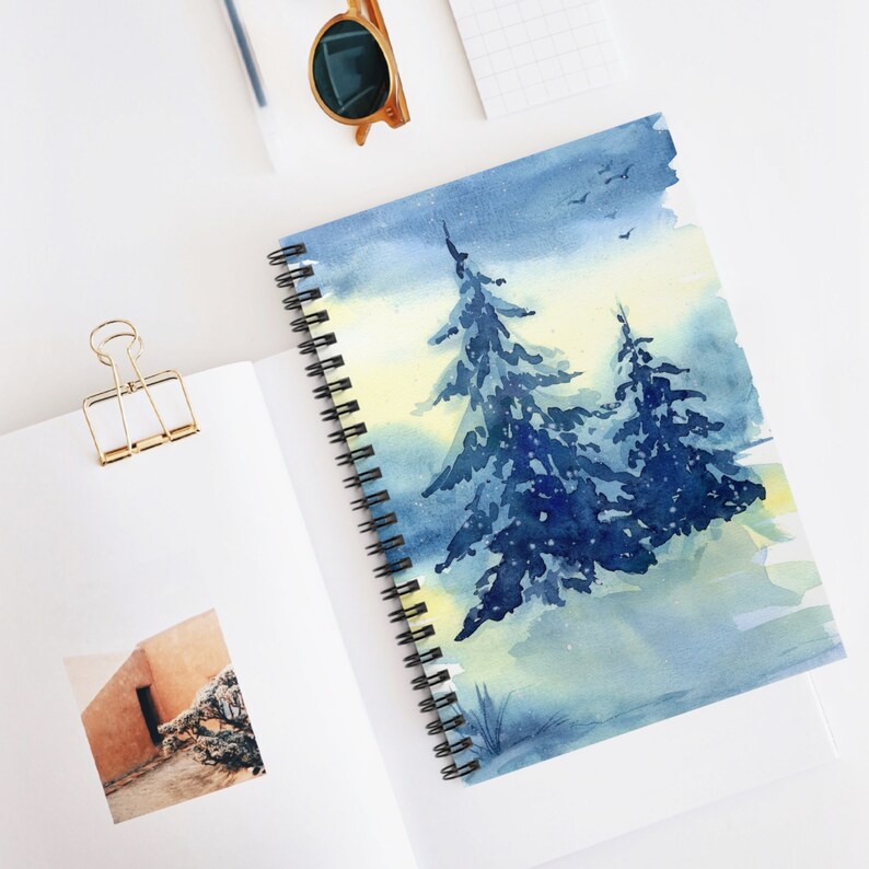 Winter Wonderland Notebook | Watercolor Design Art Spiral Notebook ...