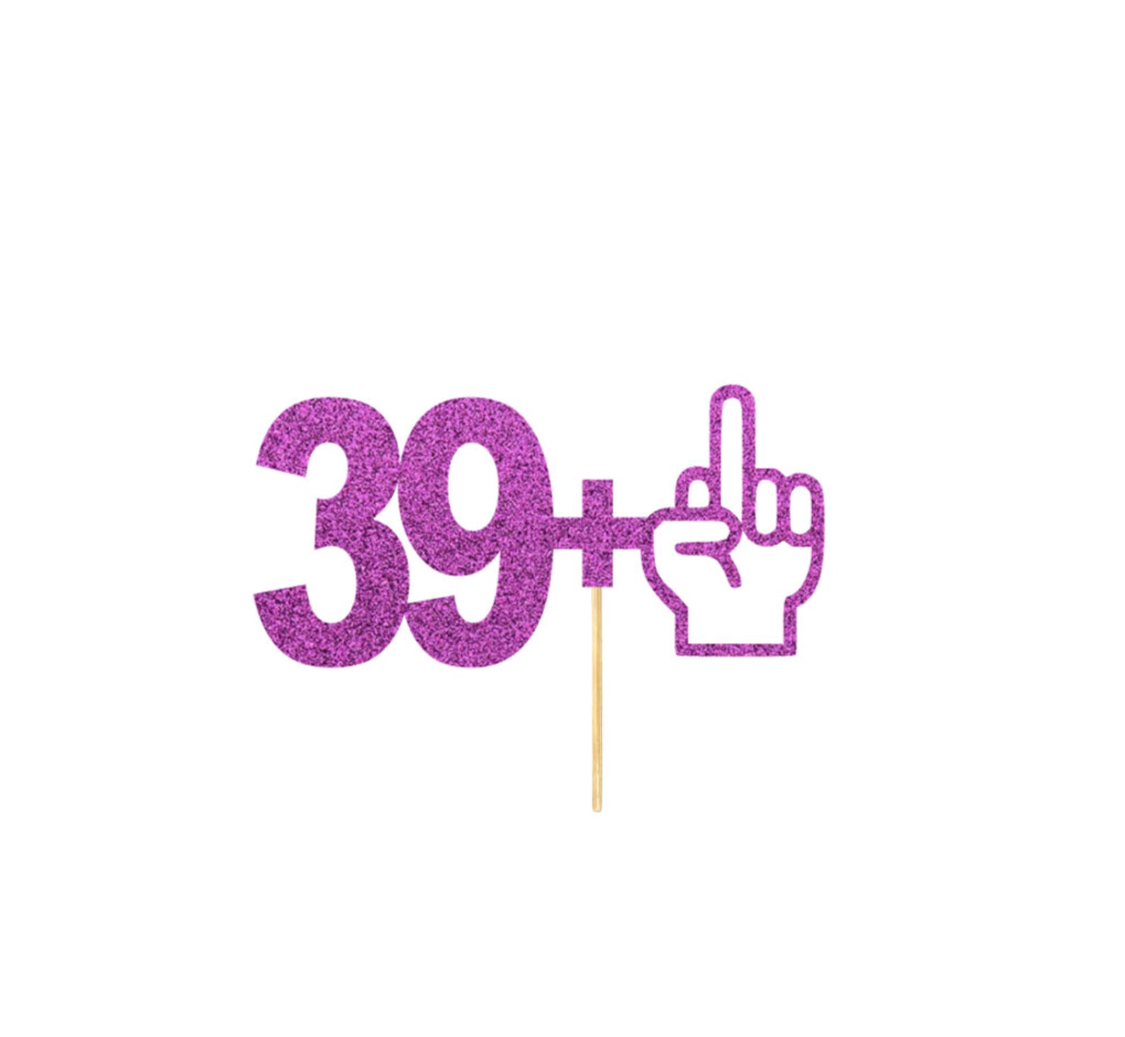 Funny 40th Birthday Cake Topper 391 Glitter Card 40 Cake Topper Happy ...