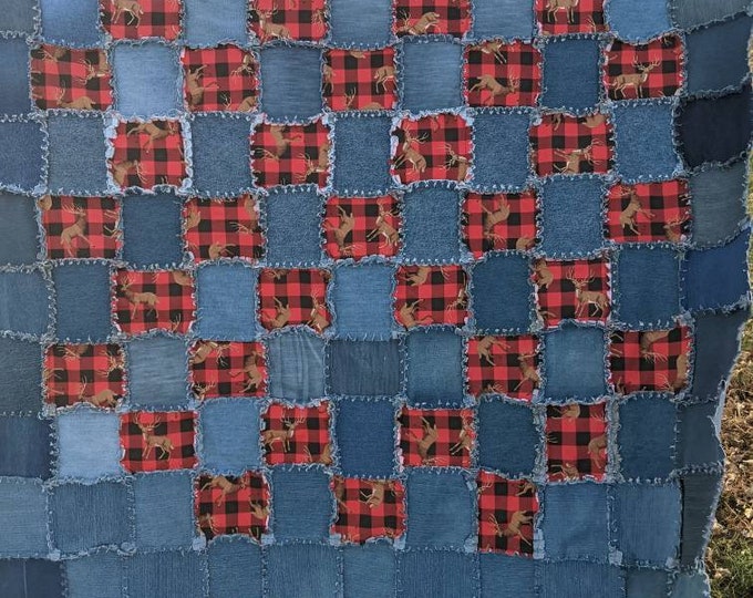 Blue Jean Rag Quilt - Etsy