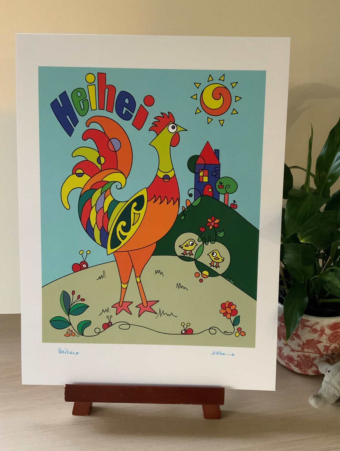 Print Heihei (rooster) Chicken Te Reo Māori Culture Aotearoa Art Te Reo ...