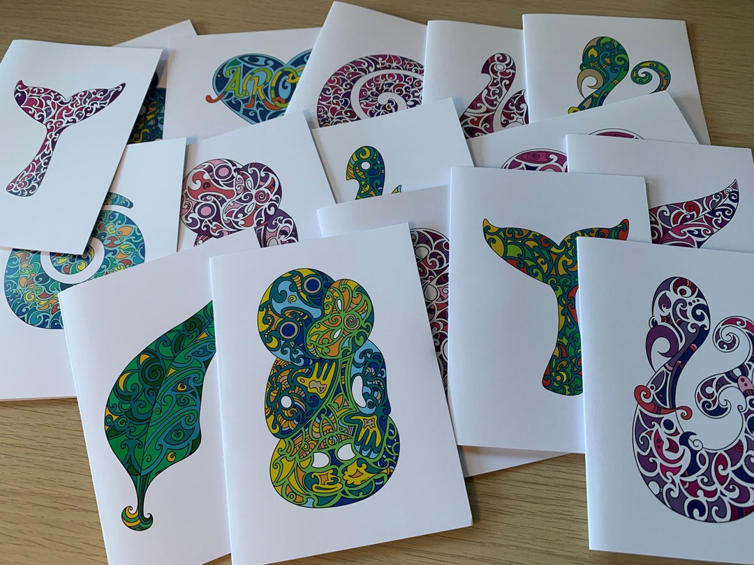 Maori Design Greetings Cards - Mix and Match Set of 5 - Etsy