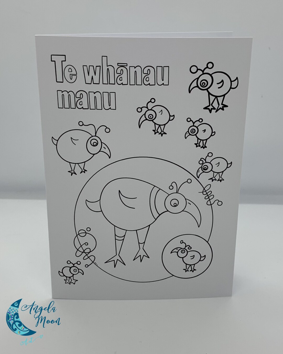 Colouring in Your Own CARD - the Bird Family, Te Whānau Manu, Blank ...