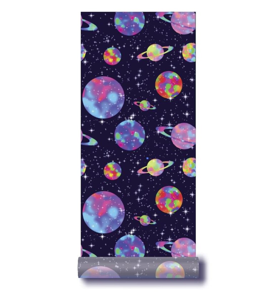 Neon Rainbow Space Planets Pattern | Removable Peel & Stick Vinyl by ...