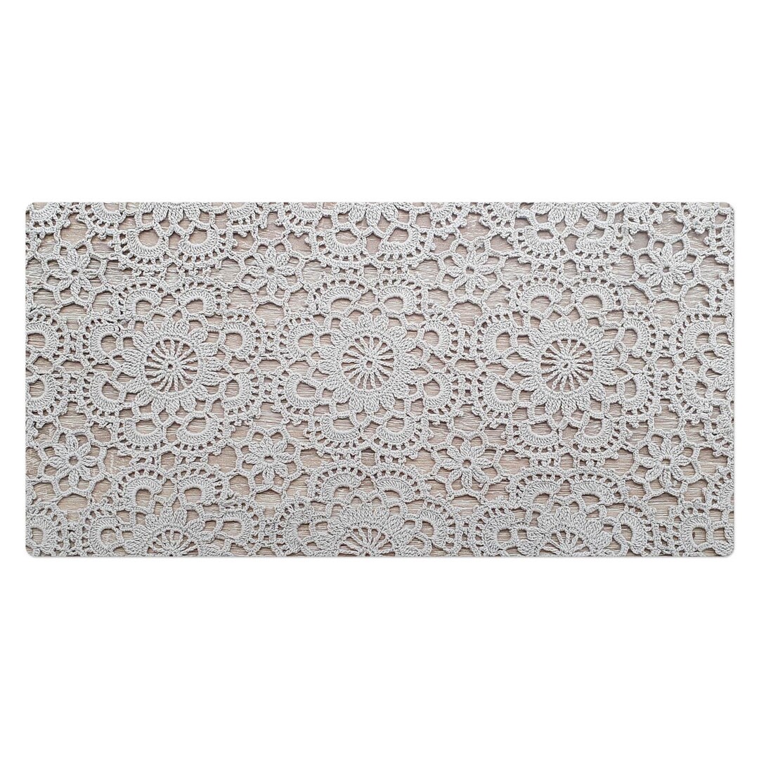 Lace Flowers Desk Pad, Creamy Desk Cover, Table Protector Pad ...