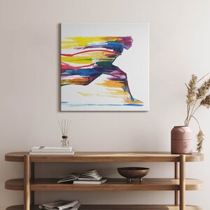 Colorful Illustration of a Runner Canvas, Wall Art Picture, Multicolor ...