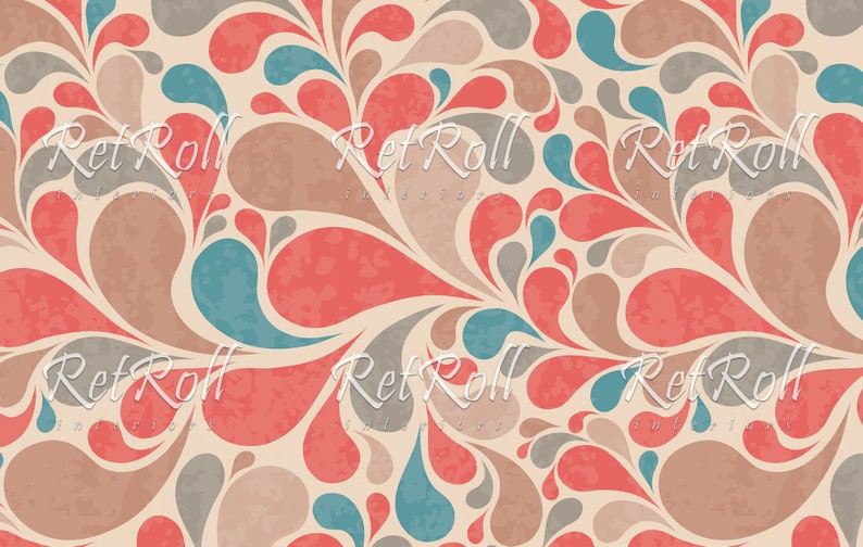 Retro Drops removable wallpaper design wall covering | Etsy