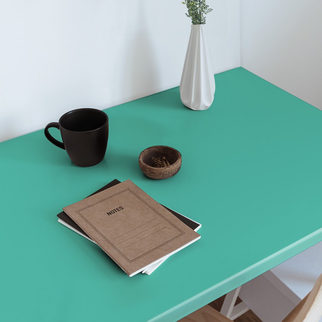 Turquoise Furniture Veneer, Texture Adhesive Foils, Solid Color ...