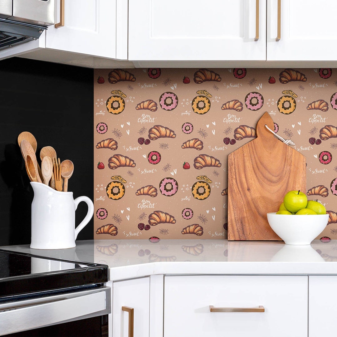 Croissant and Donut Panel Stickers, Peel and Stick Panels, Food Panel ...
