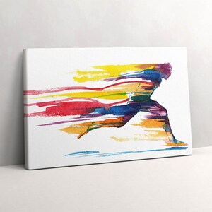 Colorful Illustration of a Runner Canvas, Wall Art Picture, Multicolor ...